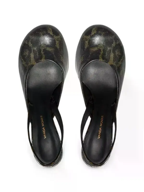 VANDA NOVAK Peggy Leopard-print Slingback Pumps - Black