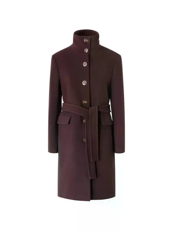 Pinko Belted Button-down Coat - Brown