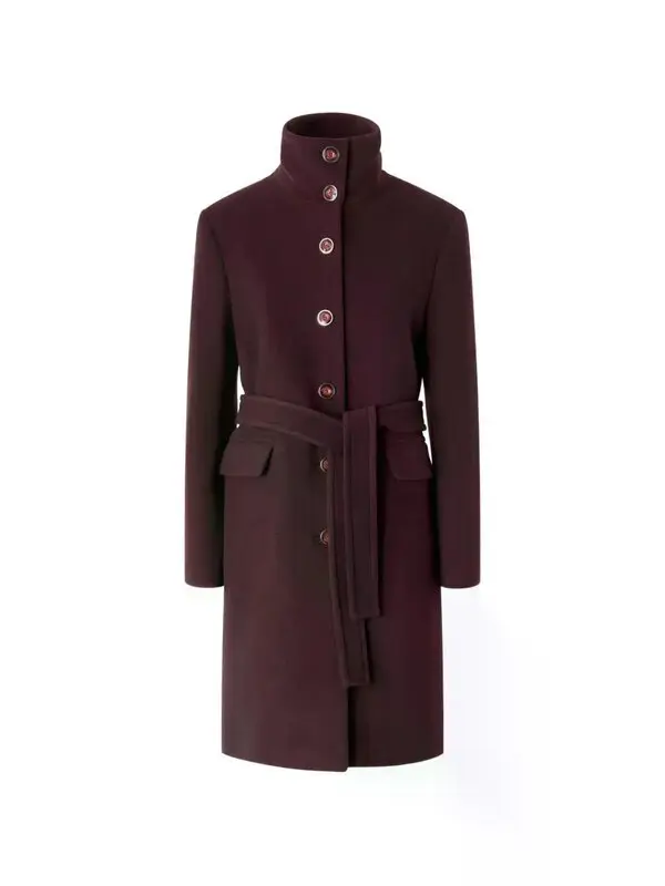 Pinko Belted Button-down Coat - Brown