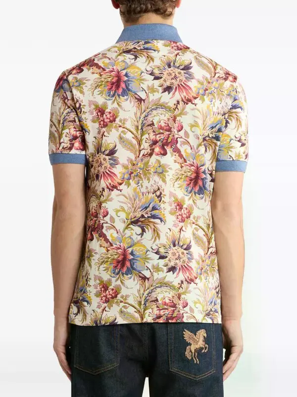 Etro Floral-print Polo Shirt