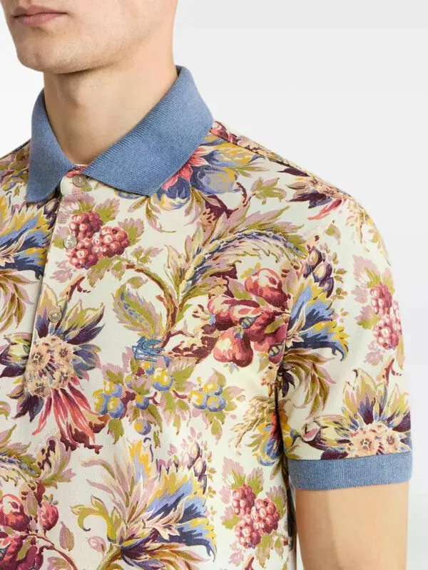 Etro Floral-print Polo Shirt