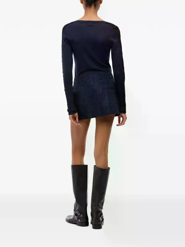 Pinko Lace-trimmed Button-up Cardigan - Blue