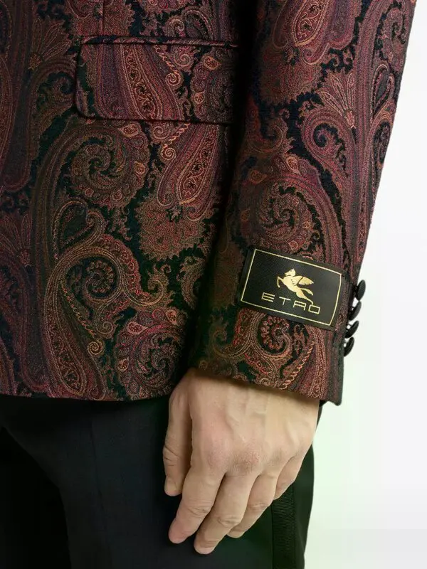 Etro Chenille Jacquard Single-breasted Jacket With Paisley Motif