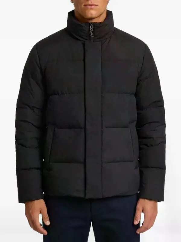 Saint Laurent Quilted High-neck Jacket - Black