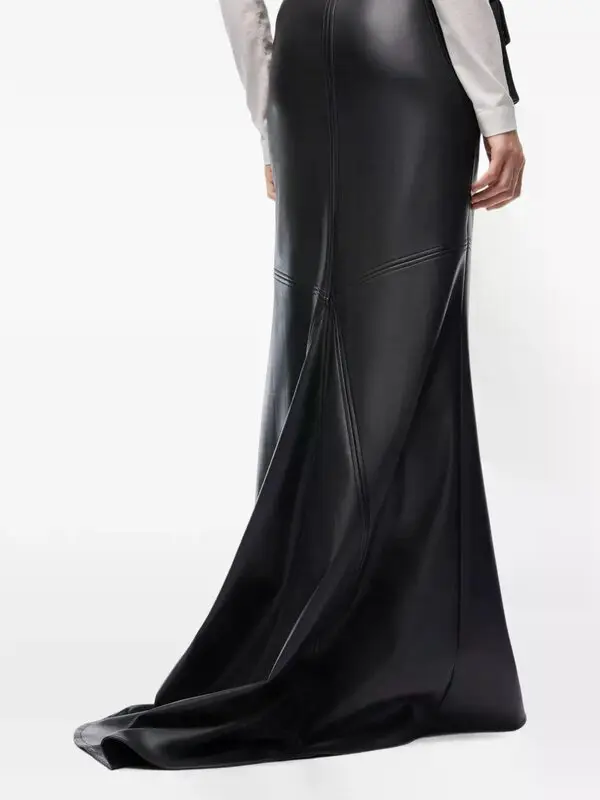 Pinko Panelled High-low Faux-leather Skirt
