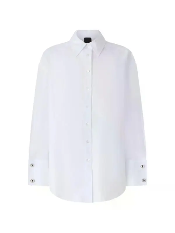 Pinko Embellished-cuff Cotton Shirt - White