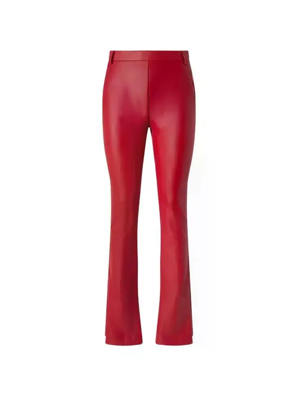 Pinko High-shine Fla Trousers - Red