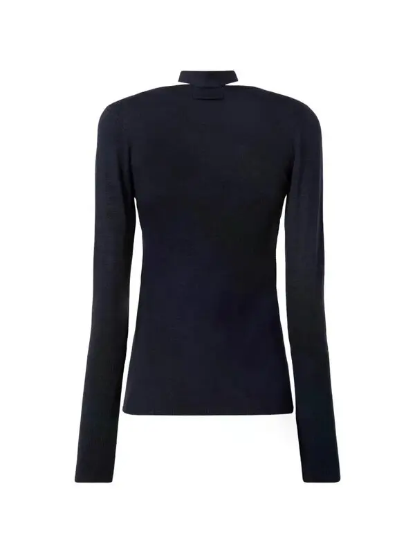 Pinko Lace-trim Tie-neck Sweater