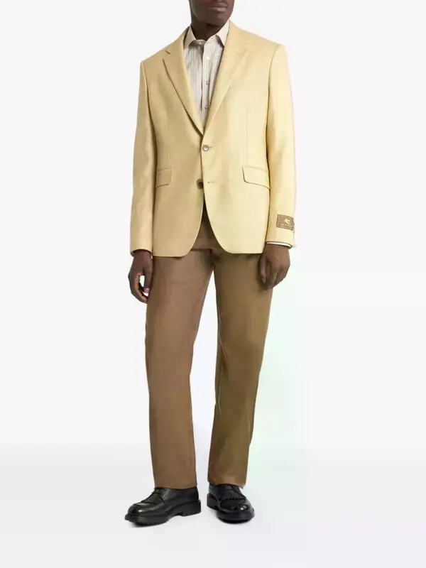 Etro Pegaso-patch Single-breasted Blazer - Yellow