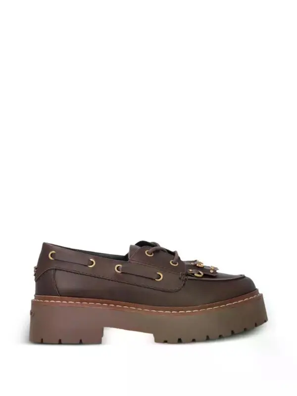 Pinko Fringe-detail Platform Loafers - Brown