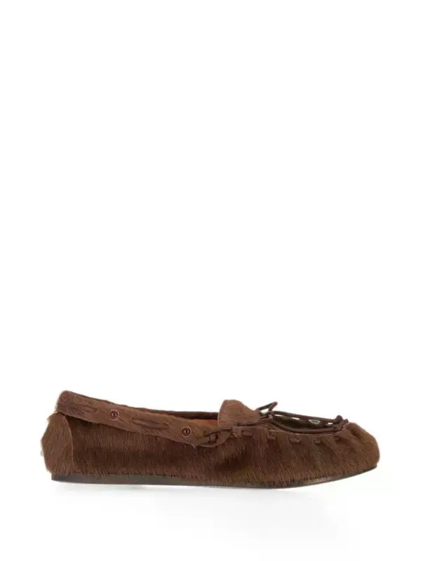 P.a.r.o.s.h Calf-hair Bow-detail Loafers - Brown
