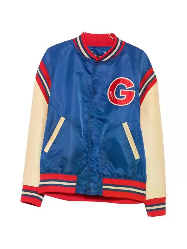 GOLDEN GOOSE Leather-sleeve Journey Bomber Jacket - Blue