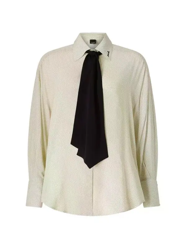 Pinko Polka-dot Tie-neck Shirt - Neutrals