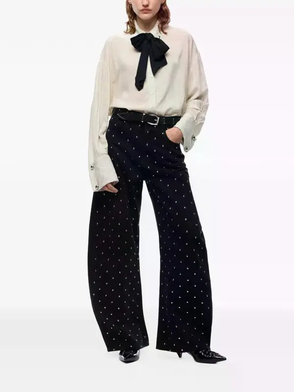 Pinko Polka-dot Tie-neck Shirt - Neutrals
