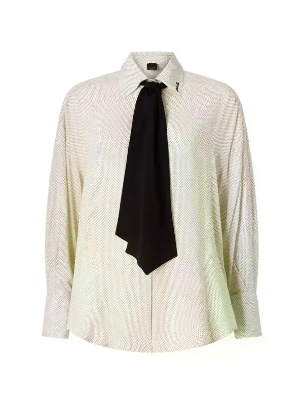 Pinko Polka-dot Tie-neck Shirt - Neutrals