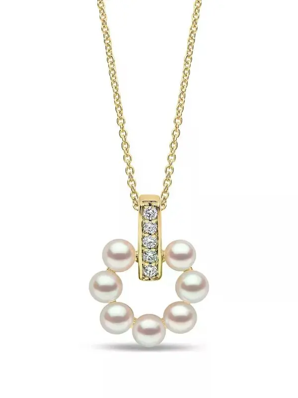 Yoko London Eclipse Pearl And Diamond Necklace - Gold