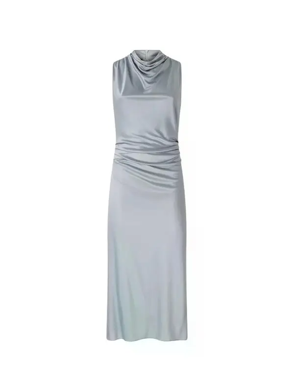 Pinko Midi Sheath Dress With Draped Neck - Blue