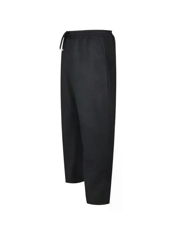 Agnona Drawstring-waist Flannel Trousers - Black