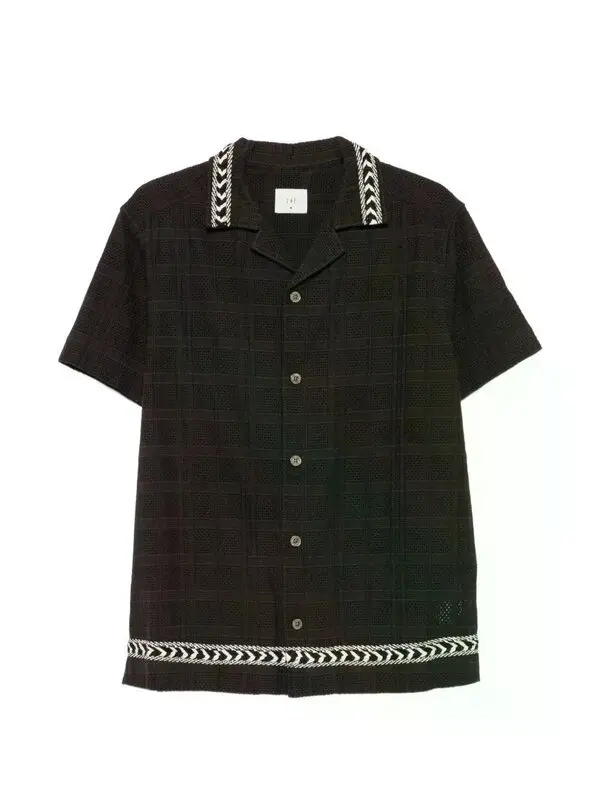 CHE Embroidered Check-pattern Shirt - Black