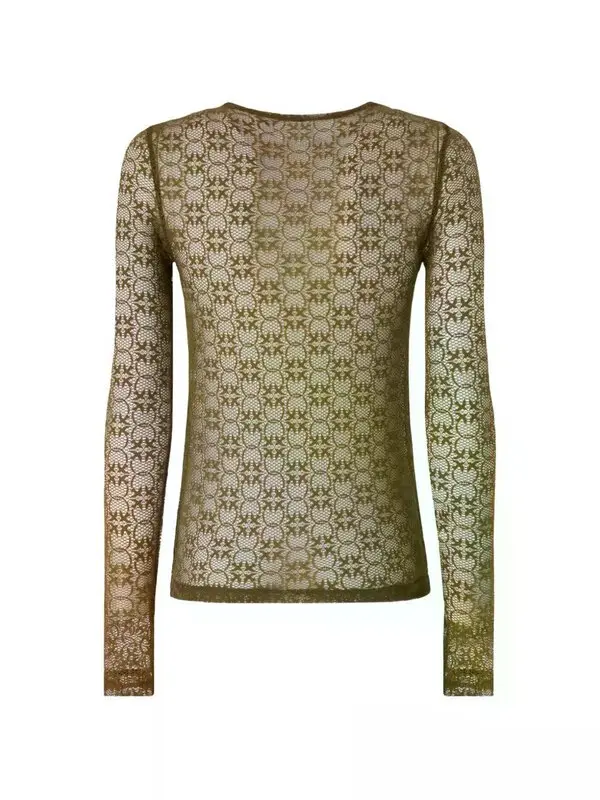 Pinko Monogram-lace Long-sleeve Top
