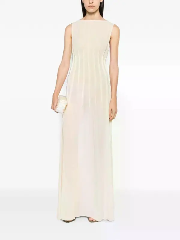 Arcina Ori Audrey Pleated Maxi Dress - Neutrals