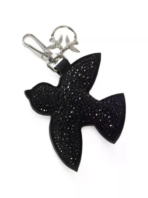 Pinko Love Birds Crystal-embellished Keyring - Black