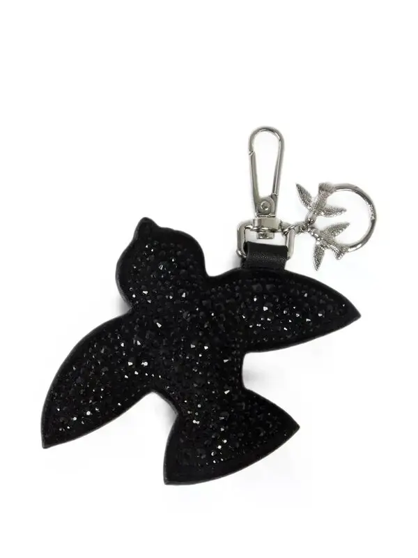 Pinko Love Birds Crystal-embellished Keyring - Black