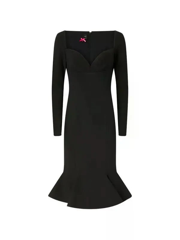Pinko Sweetheart Neck Fluted Dress