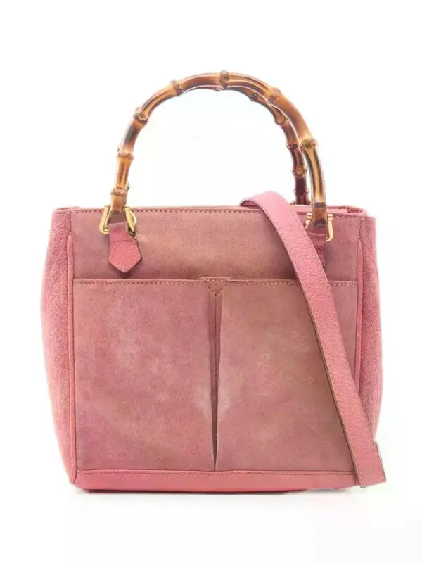 Gucci 2000s Bamboo Handle Handbag - Pink