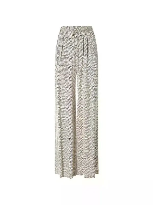 Pinko Polka Dot Drawstring Palazzo Pants - Neutrals