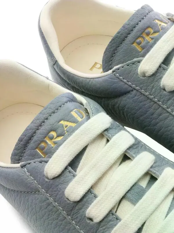 Prada Leather Lace-up Sneakers
