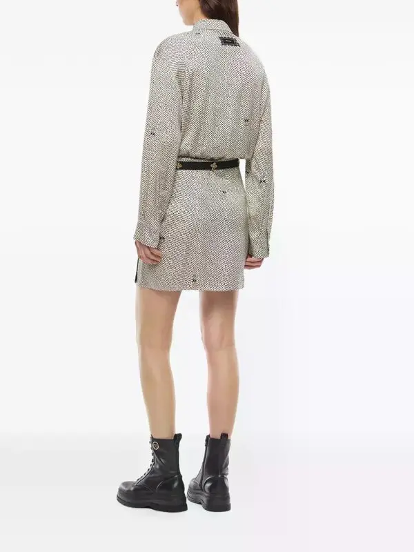 Pinko Polka-dot Lace-trim Shirt Dress