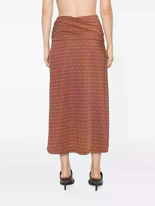 Johanna Ortiz Under The Sun Paisley Print Skirt - Brown