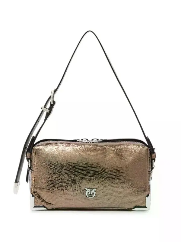 Pinko Love Birds Snakeskin-effect Shoulder Bag - Brown