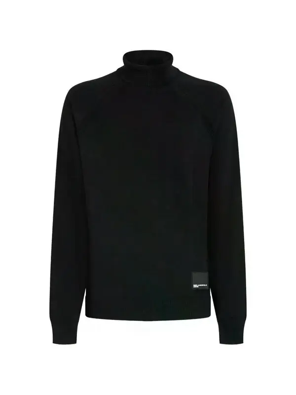 Karl Lagerfeld Lightweight Knit Roll-neck Sweater - Black