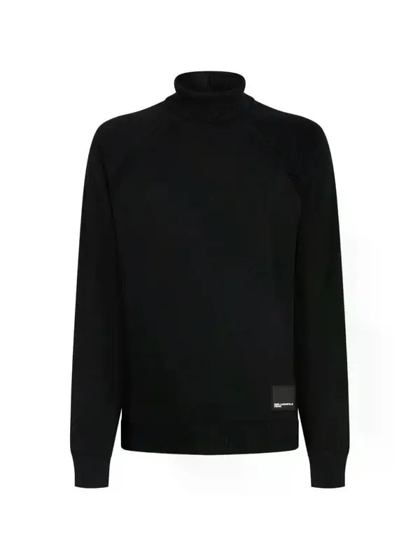 Karl Lagerfeld Lightweight Knit Roll-neck Sweater - Black
