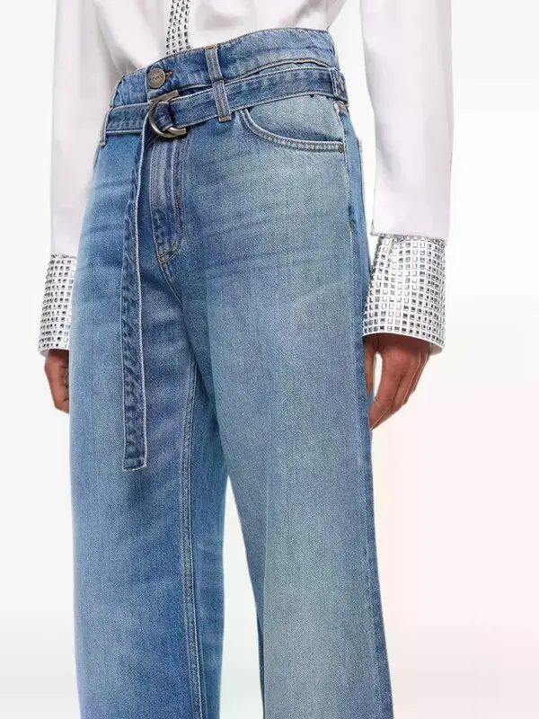 Pinko Belted Turned-up Jeans