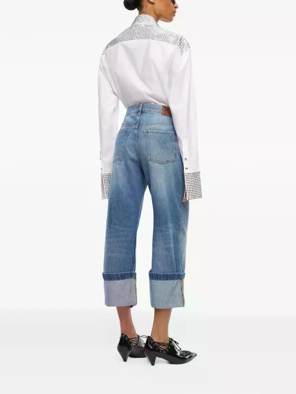 Pinko Belted Turned-up Jeans - Blue