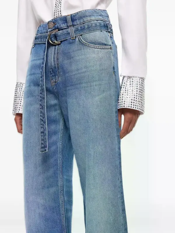 Pinko Belted Turned-up Jeans
