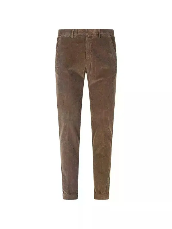 BRIGLIA 1949 Corduroy Turn-up Trousers - Brown