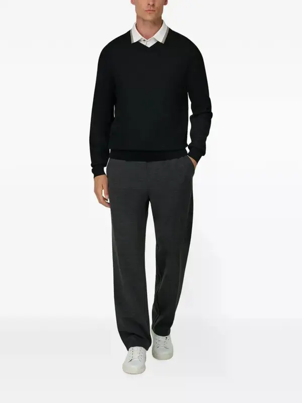 Boggi Milano V-neck Fine Gauge Extrafine Merino Wool Jumper