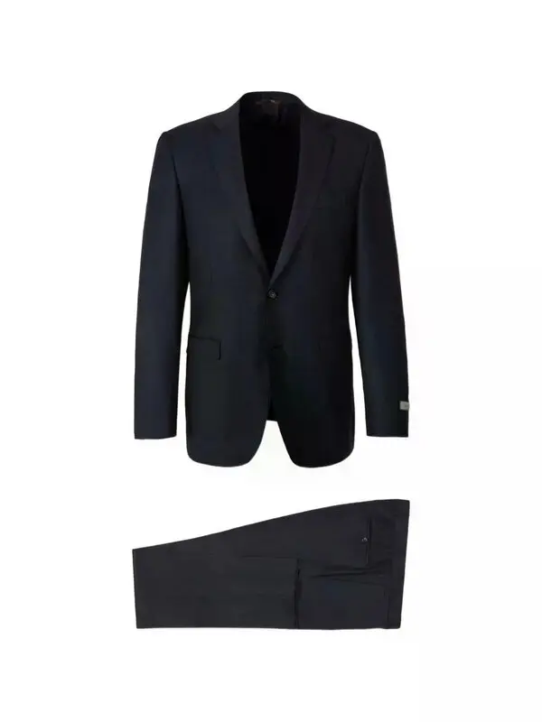 Canali Check-pattern Single-breasted Suit - Blue