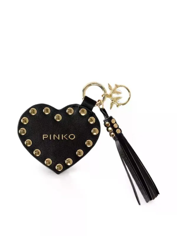 Pinko Studded Heart-shape Keyring - Black