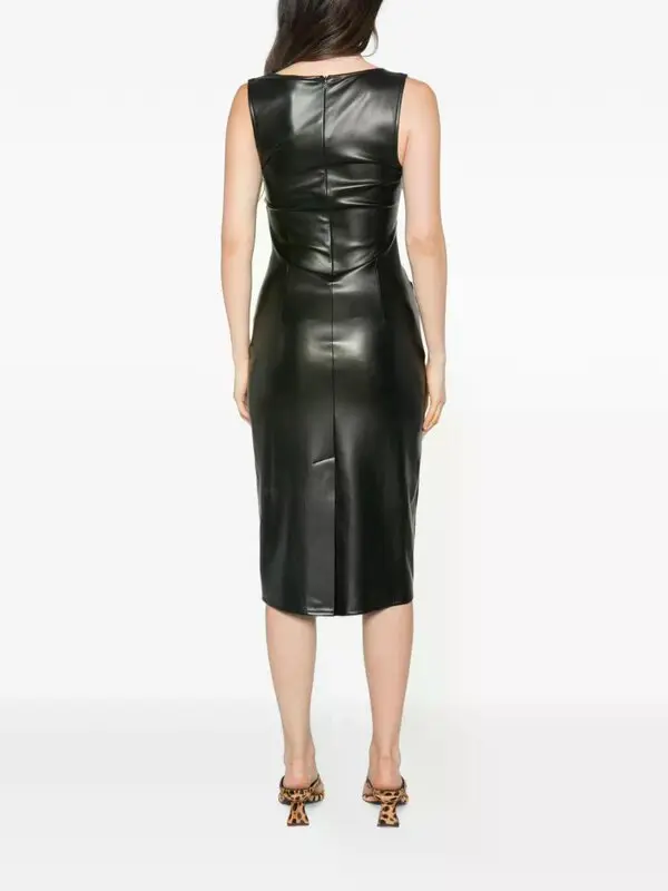 Patrizia Pepe Coated-finish Draped Dress