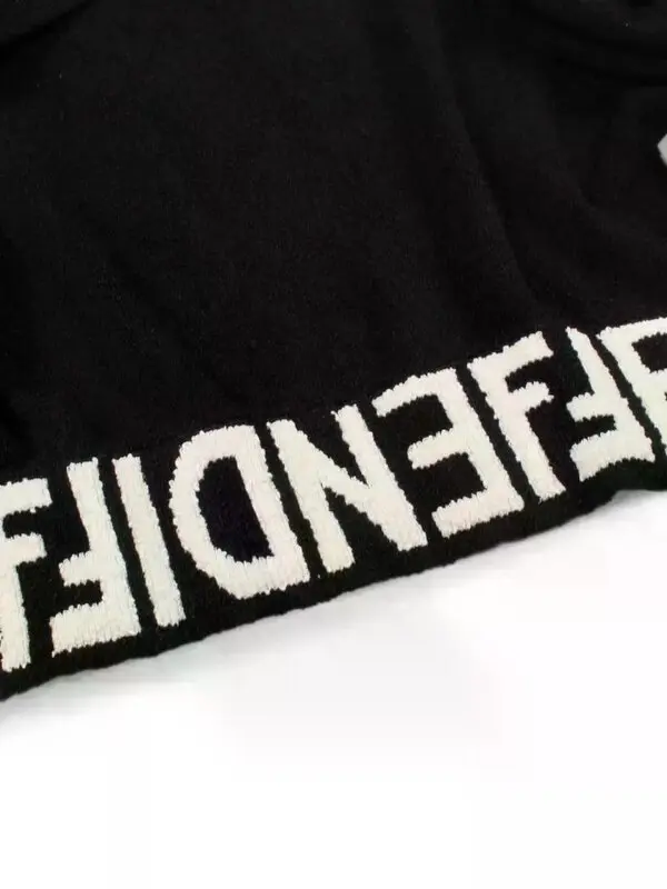 Fendi Knit Cardigan With Logo Trim