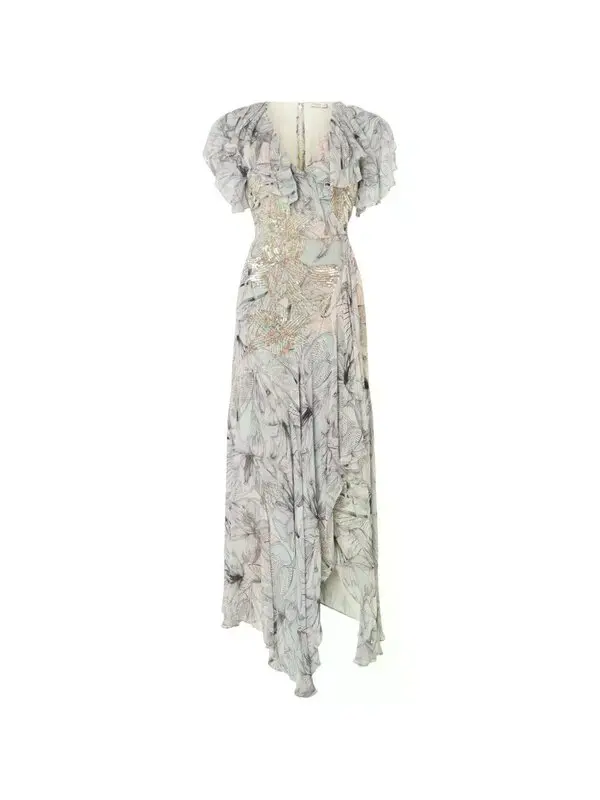 TEMPERLEY LONDON Nerissa Sequin Embellished Ruffled Asymmetric Dress