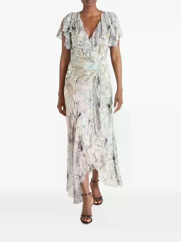 TEMPERLEY LONDON Nerissa Sequin Embellished Ruffled Asymmetric Dress