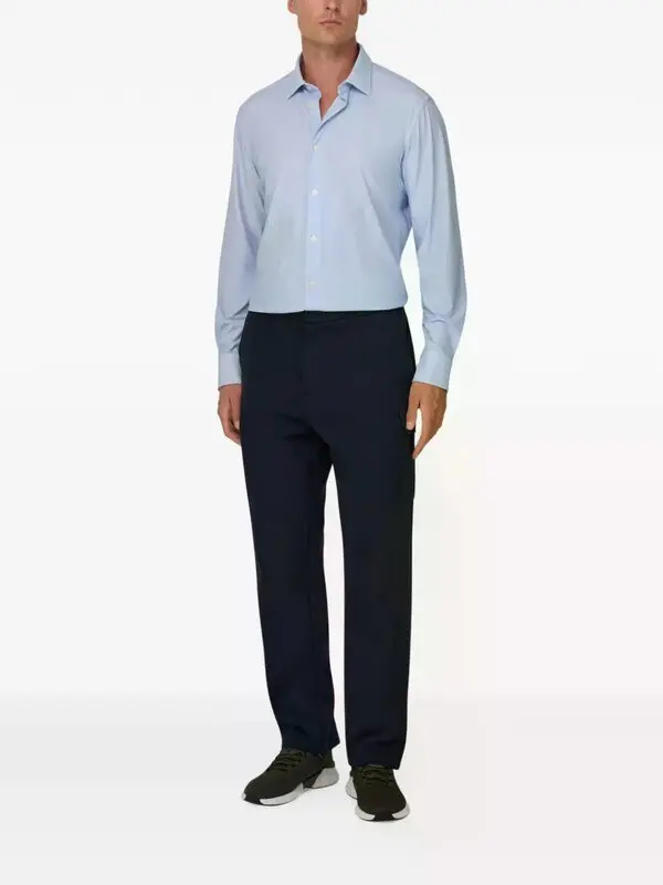 Boggi Milano Shirt Micro-patterned Stretch Nylon Slim-fit B Tech