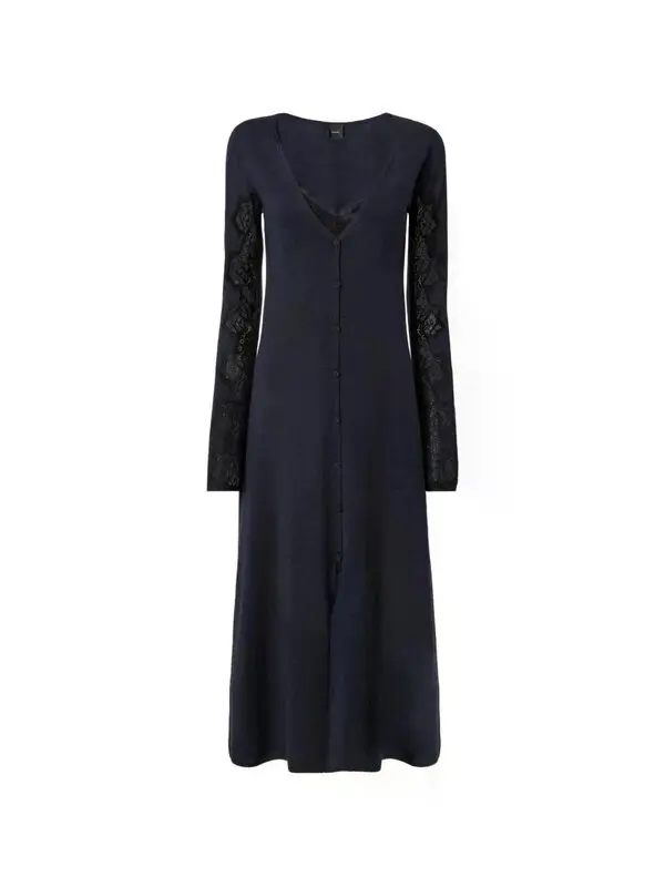 Pinko Lace-panelled Button-up Dress - Blue