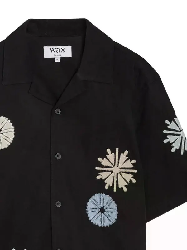 WAX LONDON Didcot Embroidered Short-sleeve Shirt - Black